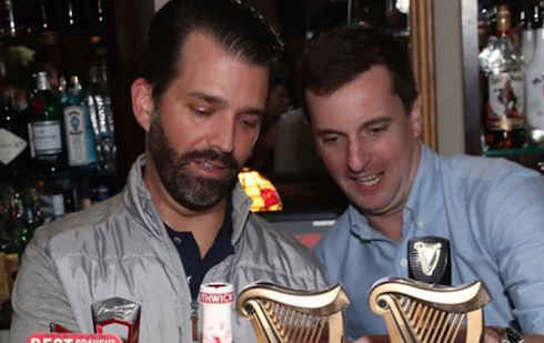 "I hope we've made Ireland proud" Eric Trump and brother pull pints of ...